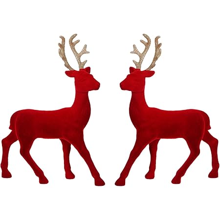 Amazon.com: Season 2 Season Christmas Reindeer Tabletop 2 Set 12.5" H ...