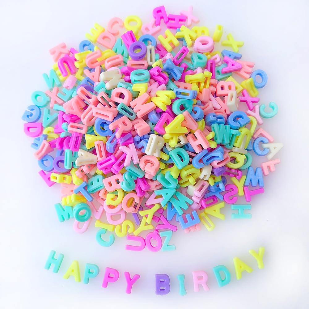 Amazon.com: 300+ Pieces 9x12mm Big Large Alphabet Letter Beads A-Z ...