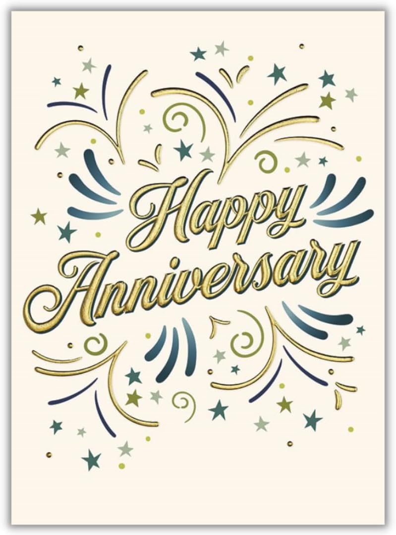 Amazon.com : 25 Employee Anniversary Cards - Elegant Gold Bursts Design - 26 White Envelopes ...