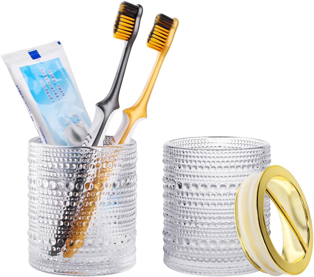 Amazon.com: Tonxus Toothbrush Holders for Bathrooms, Clear Glass ...