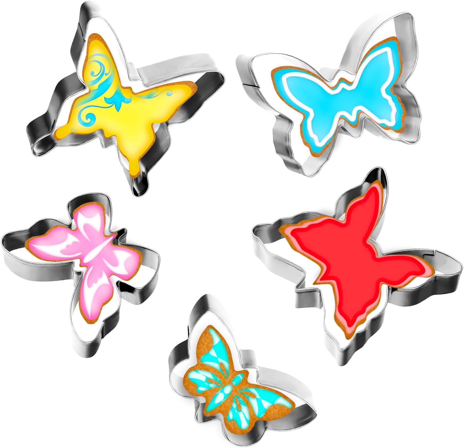 Amazon.com: 5Pcs Butterfly Cookie Cutter Set - Shaped Wings Fondant ...