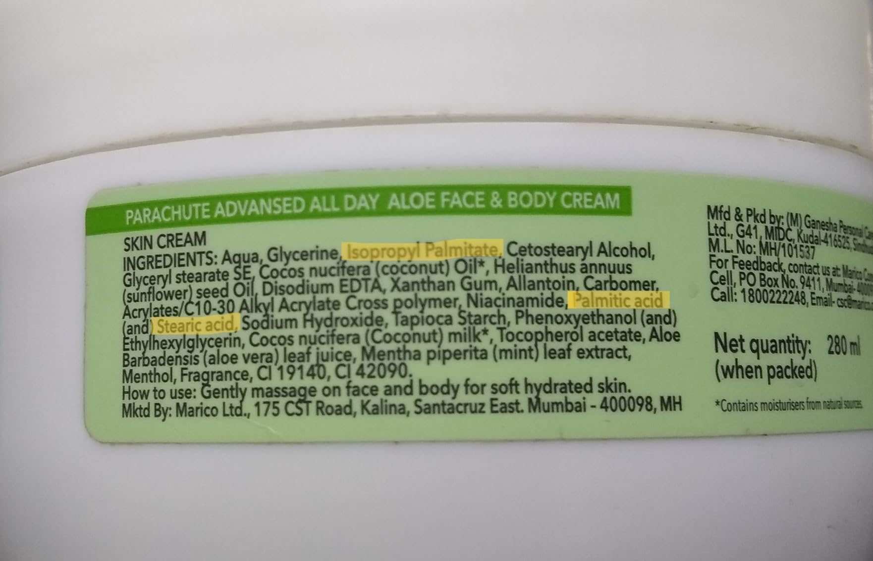 Parachute Advansed Deep Nourish Face & Body Cream, 280ml|Moisturiser ...