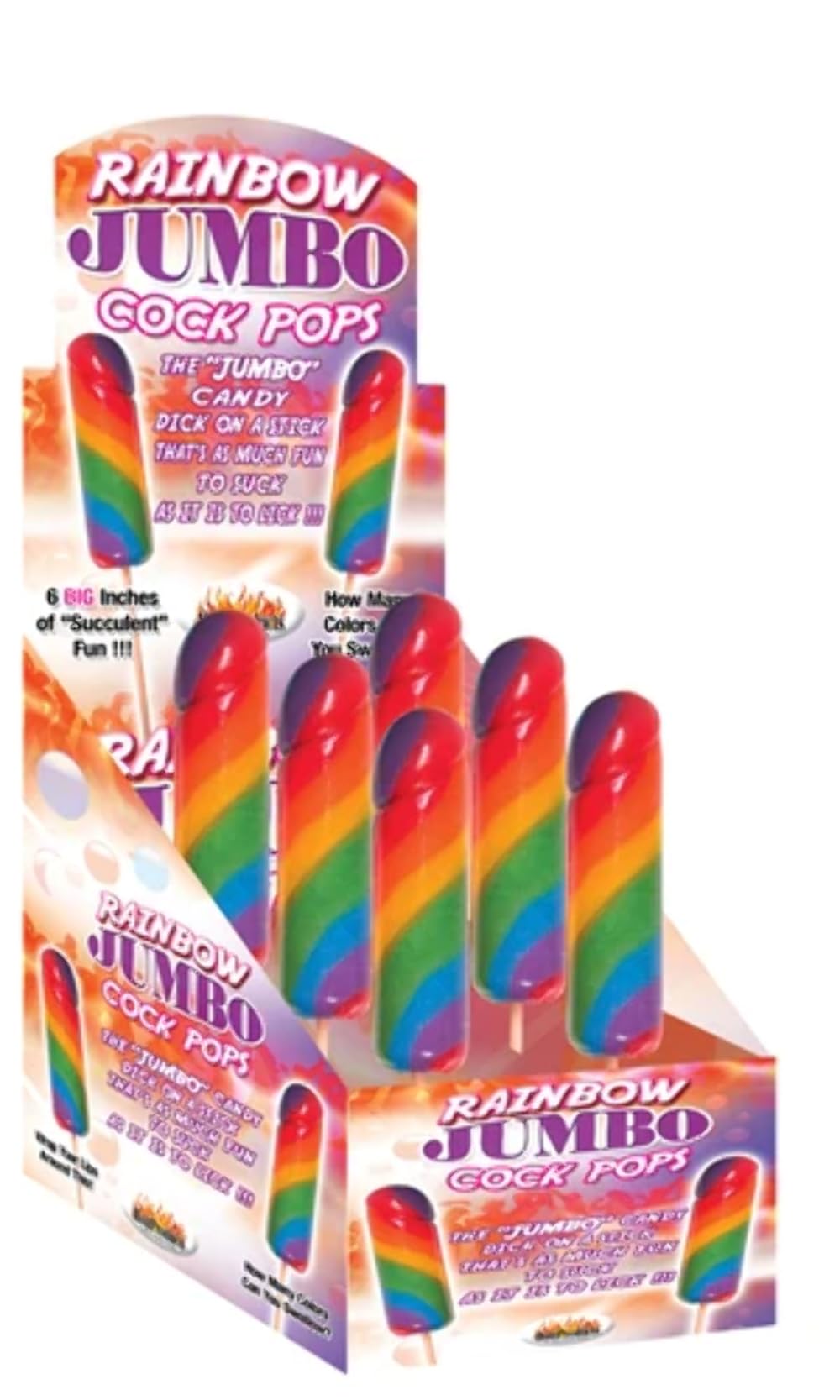 Amazon.com : Rainbow Jumbo Cock Pops 6 Per Display : Home & Kitchen