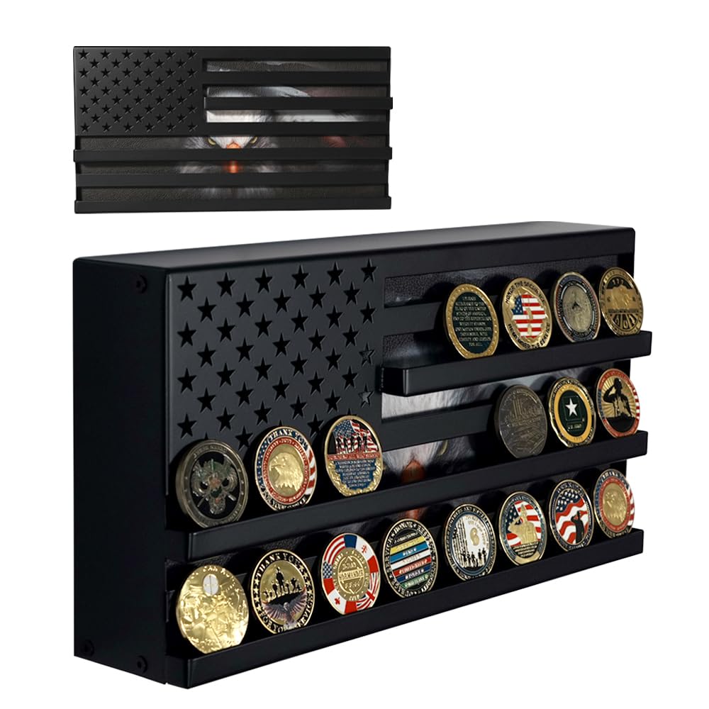 Amazon.com: J JACKCUBE DESIGN American Flag Coin Holder Challenge Coin ...