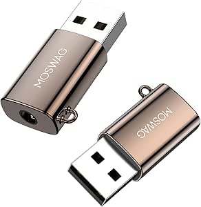 Amazon.com: MOSWAG USB to 3.5mm Audio Jack Adapter 2 Pack, USB to Audio Aux Adapter, External ...