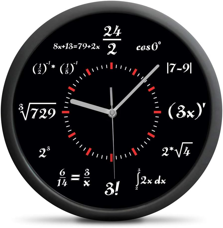 Amazon.de: levandeo Designer Wanduhr aus Glas - 35cm schwarz - Mathe Mathematik Mathematic ...