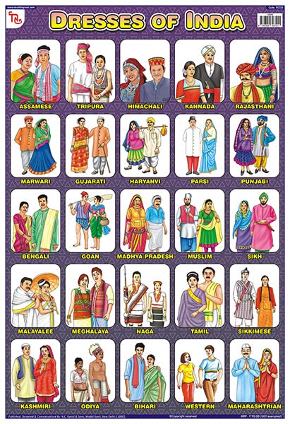 Tcc22 Teachingnest Dresses Of India Chart Laminated 33x48 Cm 13x19 ...