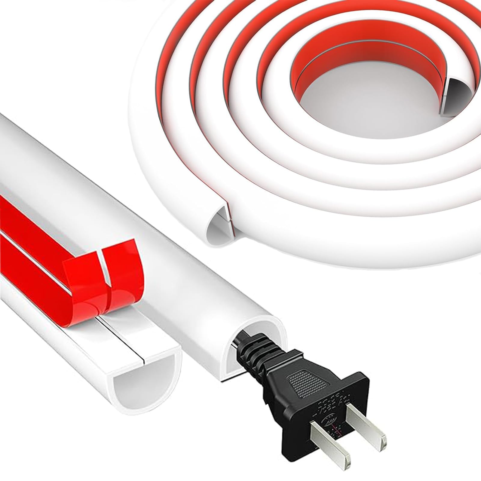 GJNMYSD White Cable Trunking, Half Round Flexible Wire Cover, Self ...
