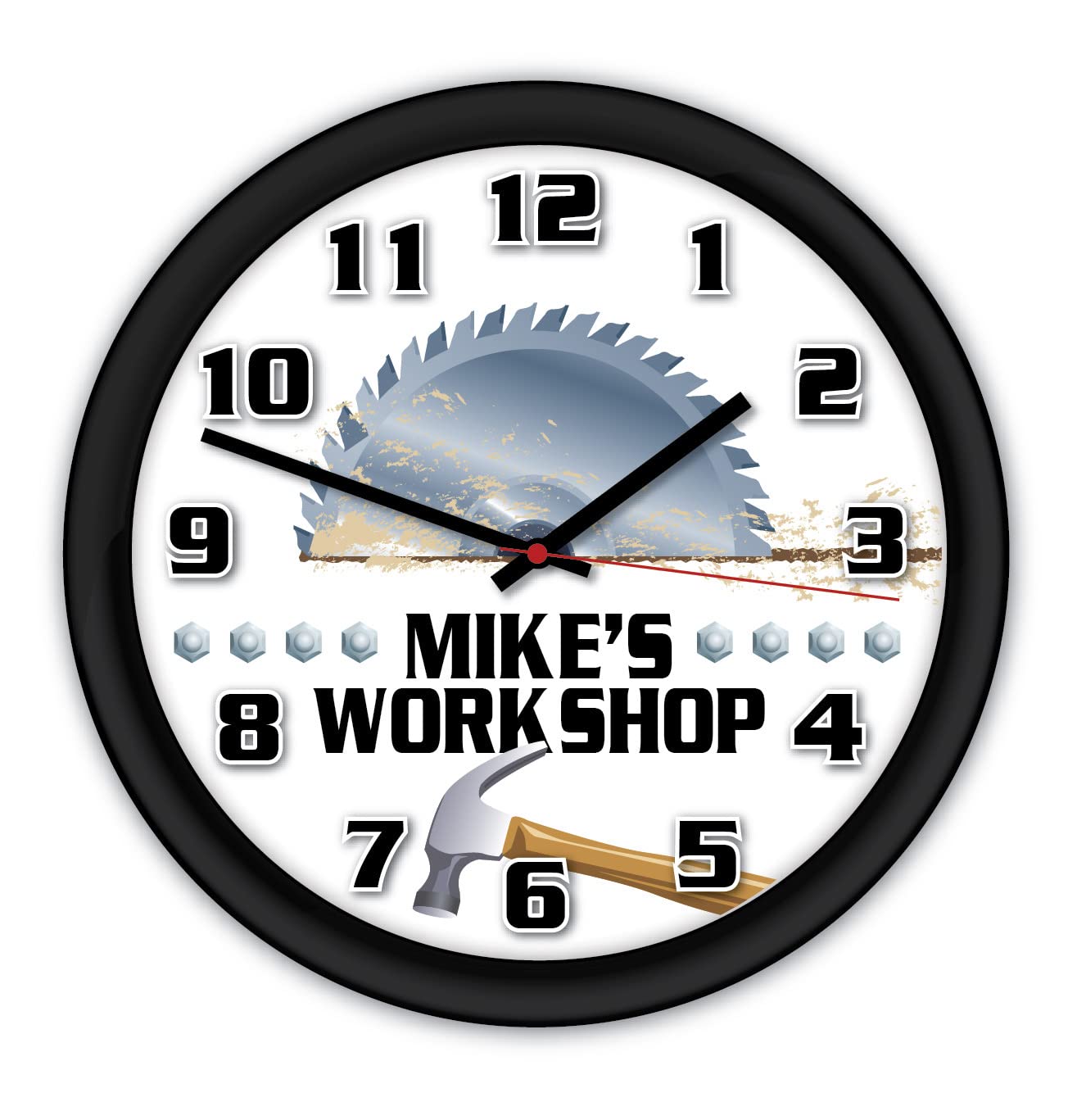 Amazon.com: Personalized Workshop Wall Clock - Garage, Shop, Decor Gift ...