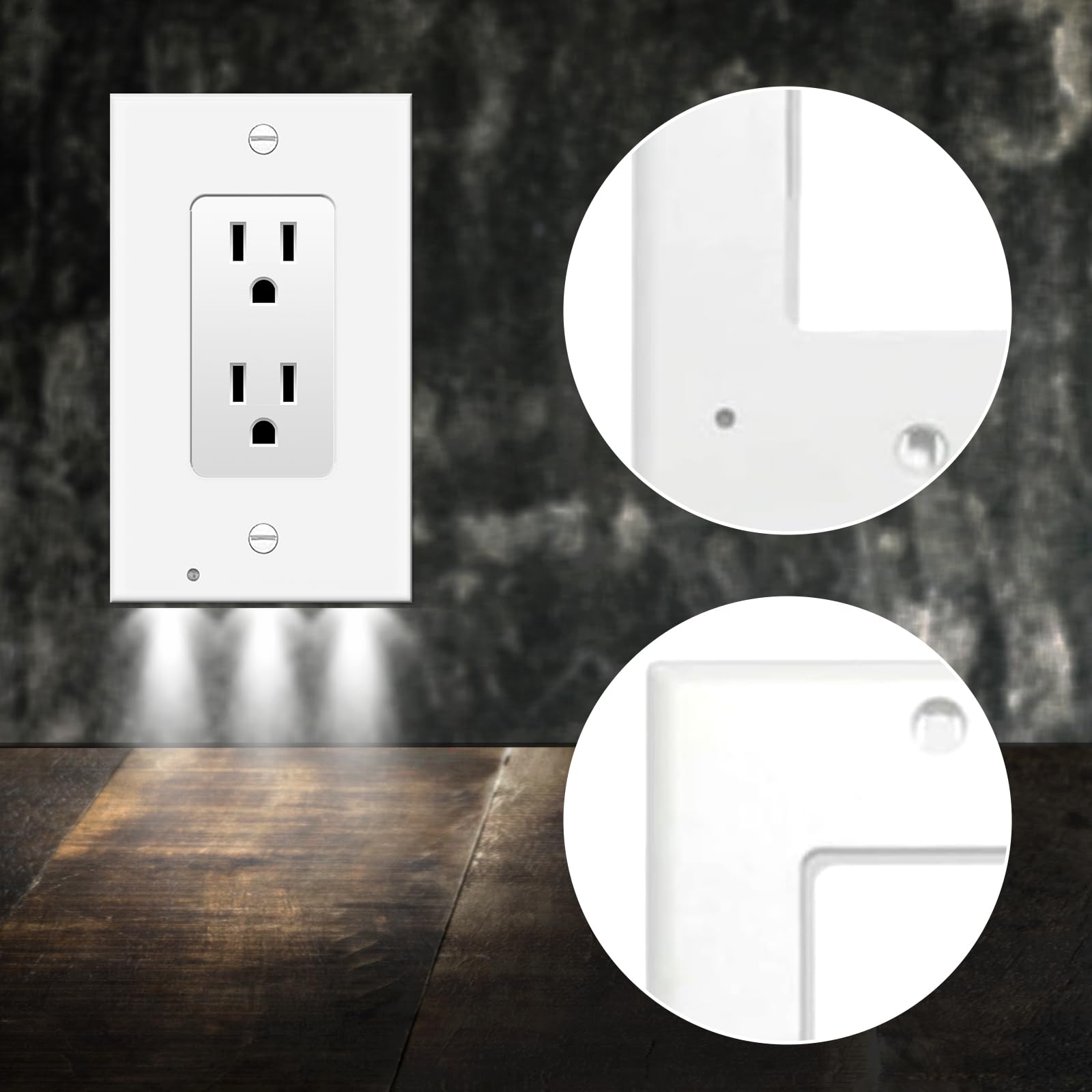 Nightlight Outlet Plate Cover Outlet Wall Plate With LED Night Light ...
