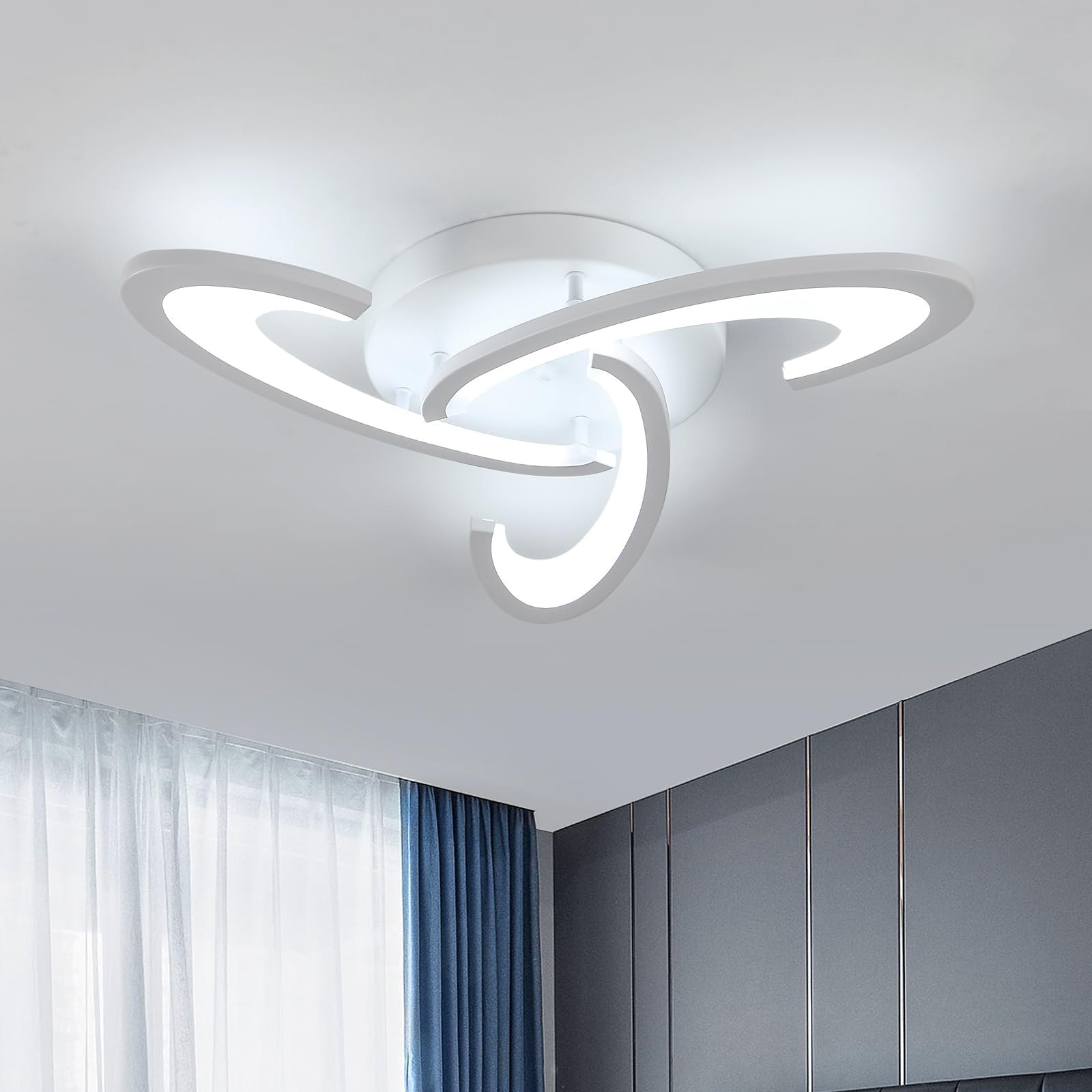 DELIPOP Modern Ceiling Light- 25.6 inch LED Ceiling Light Fixtures ...