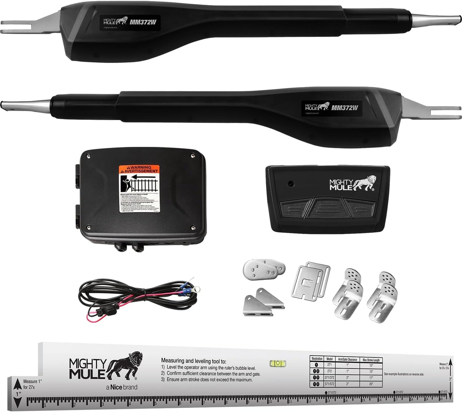 Amazon.com: Mighty Mule MM372W-A Dual Gate Opener, Smart and Solar ...