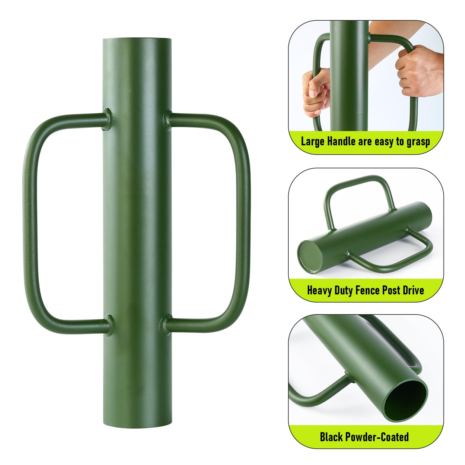 Snapklik.com : ICokin Green Fence Post Driver16.5 Inch T Post Driver ...