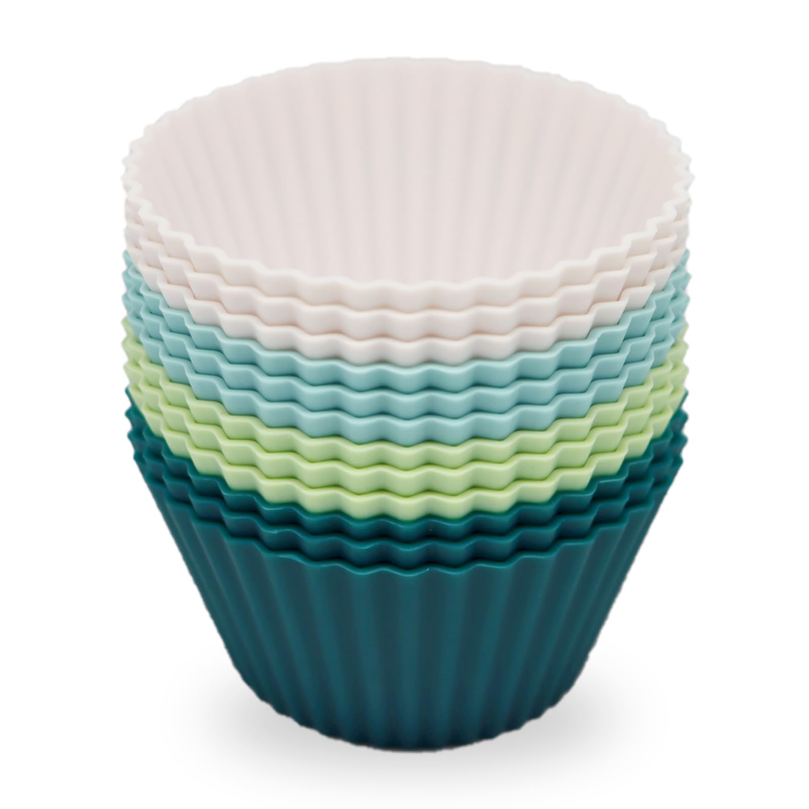 Amazon.com: Large Silicone Baking Muffin Cups, 12 Pack Reusable Cupcake ...