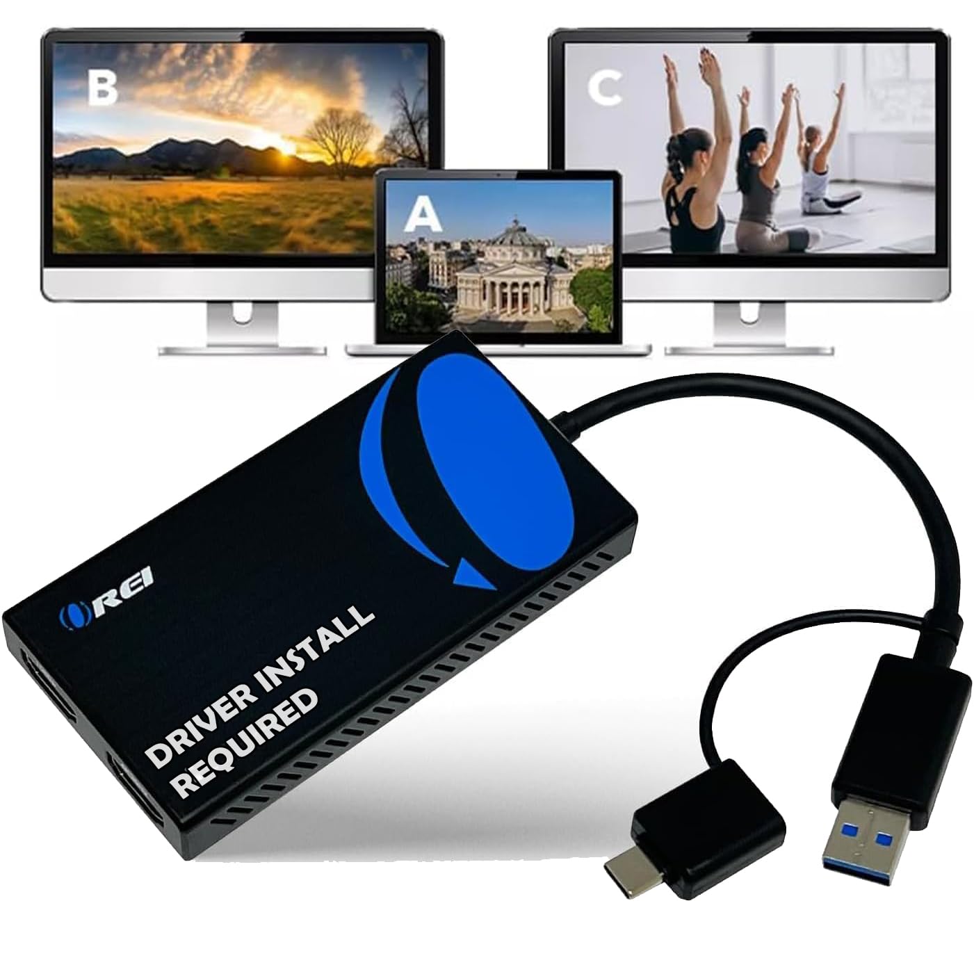Buy Orei SplitExtend HDMI Splitter Extender for Dual Video Monitor ...