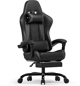 Devoko Sedia da Gaming Massaggiante con Poggiapiedi Telescopico, Sedia ...