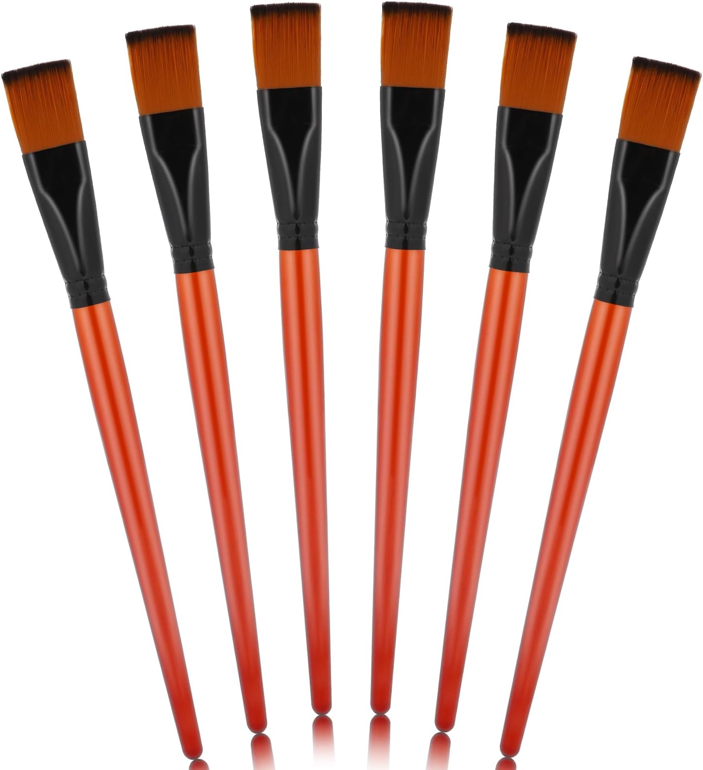 Amazon.com: 12 Pcs 1 Inch Flat Paint Brush for Acrylic Painting Wooden ...