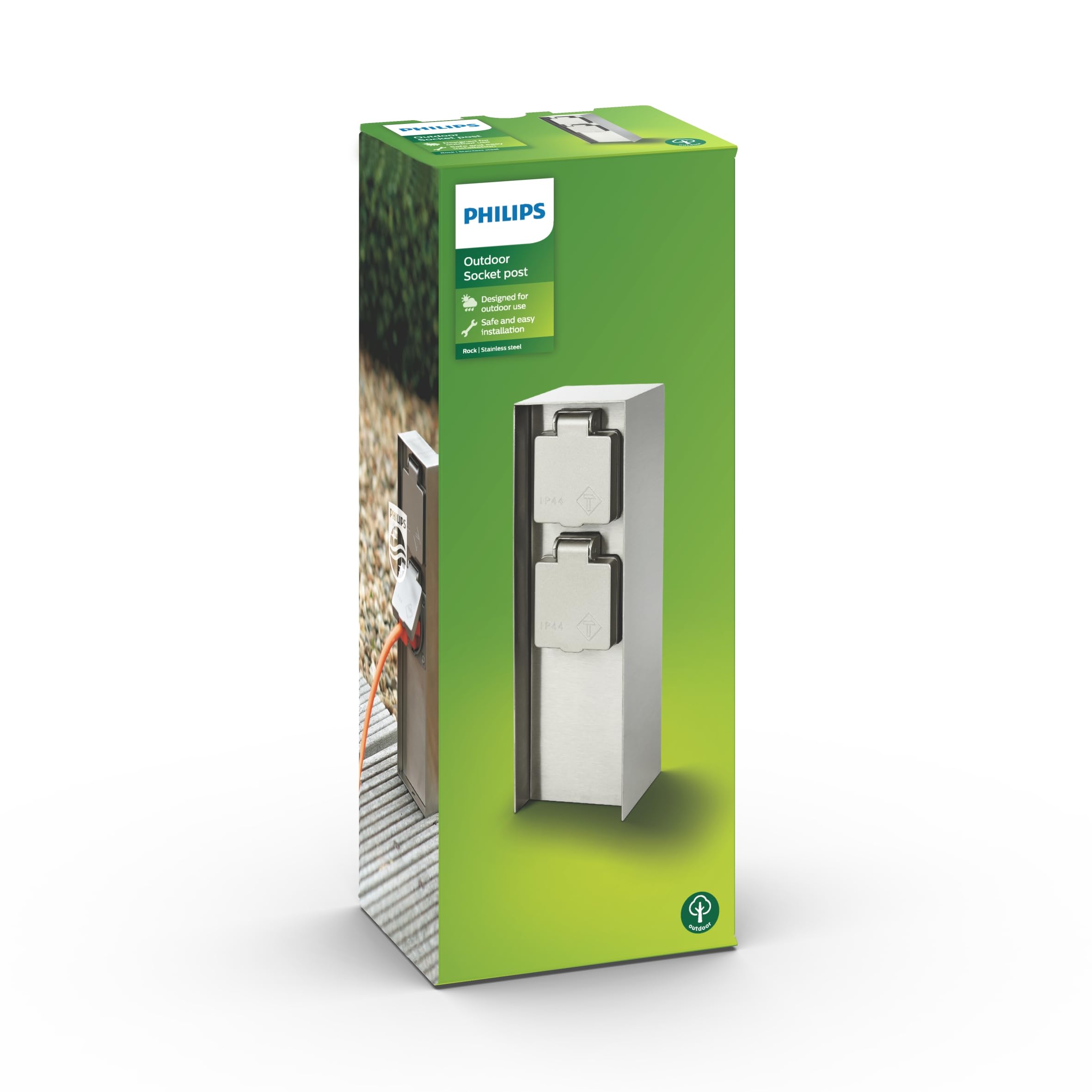 Philips myGarden Rock Double Socket, Stainless Steel : Amazon.co.uk ...