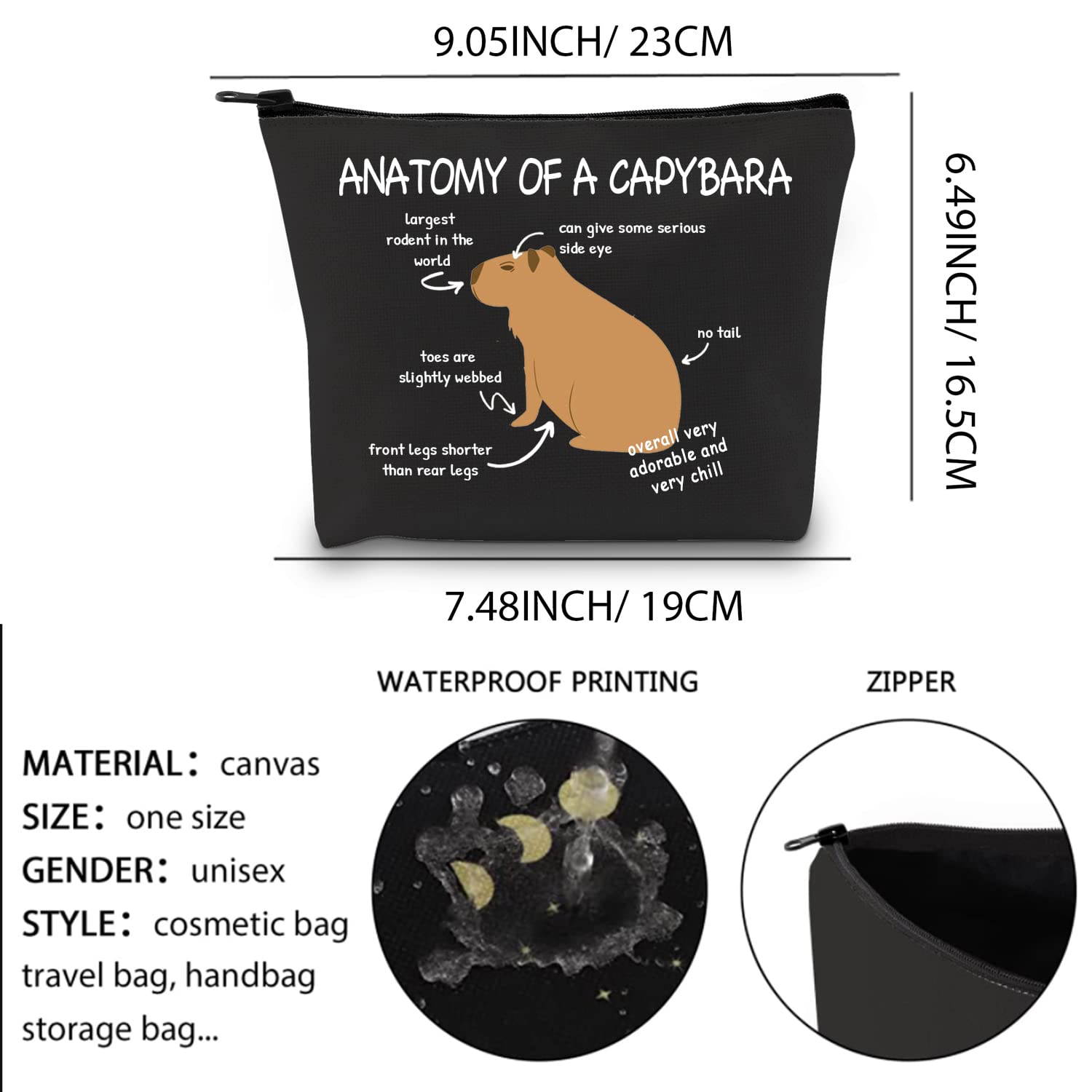 Buy XYANFA Capybara Makeup Bag Capybara Fan Gift Capybara Owner ...