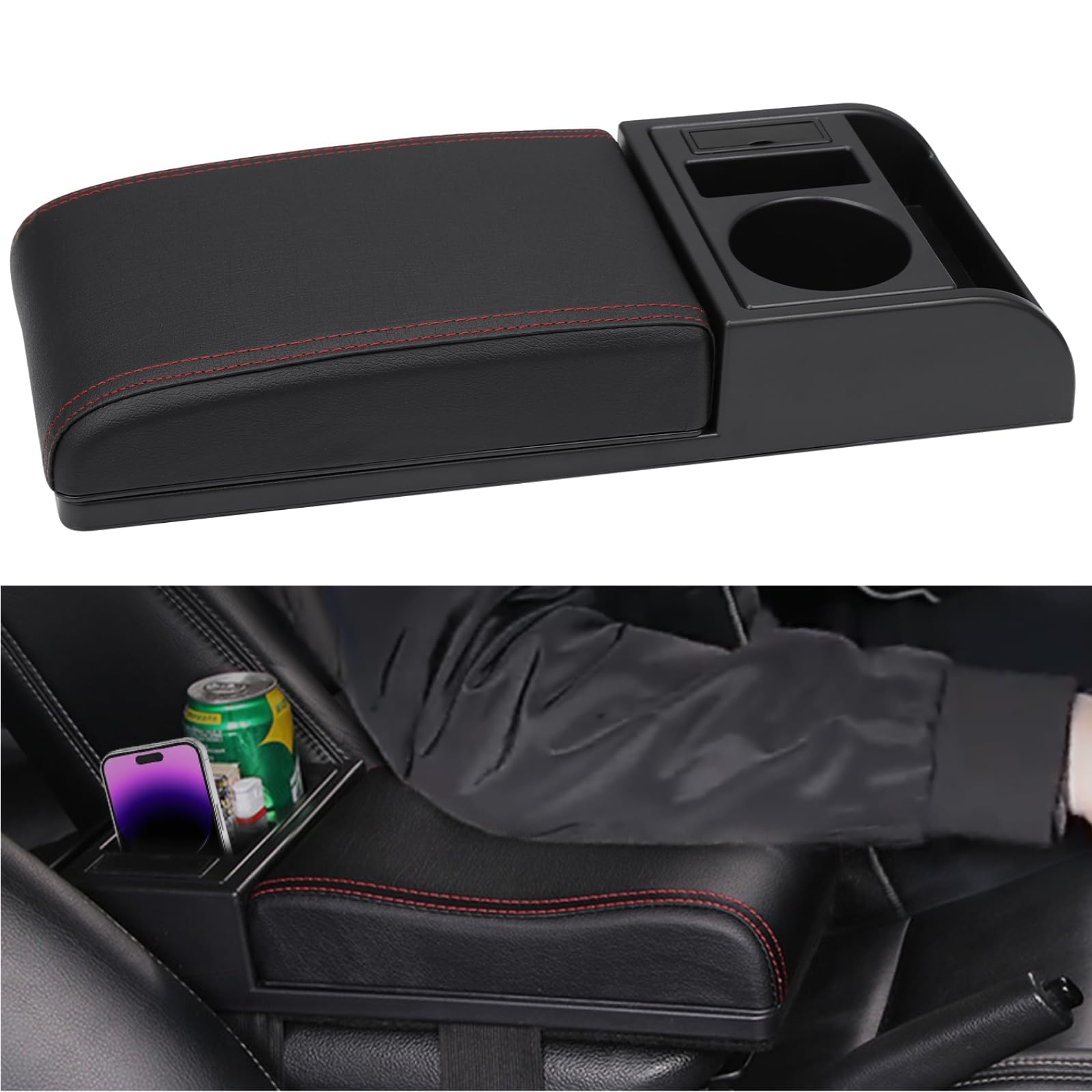 Adjustable Auto Center Console Armrest Pillow, Car Armrest Cushion with ...