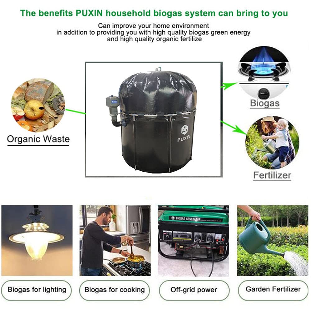 PUXIN 2.65m3 Home Biogas Digester Systems for Back Yard, PVC ...
