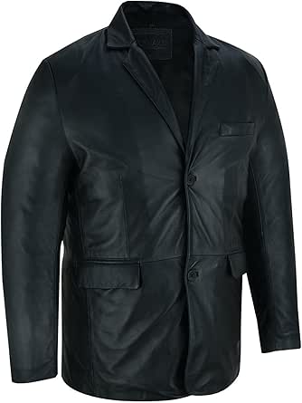 Daniel Smart Men's Casual Real Sheepskin Leather Blazer - Fully Lined Fashion Leather Blazer ...