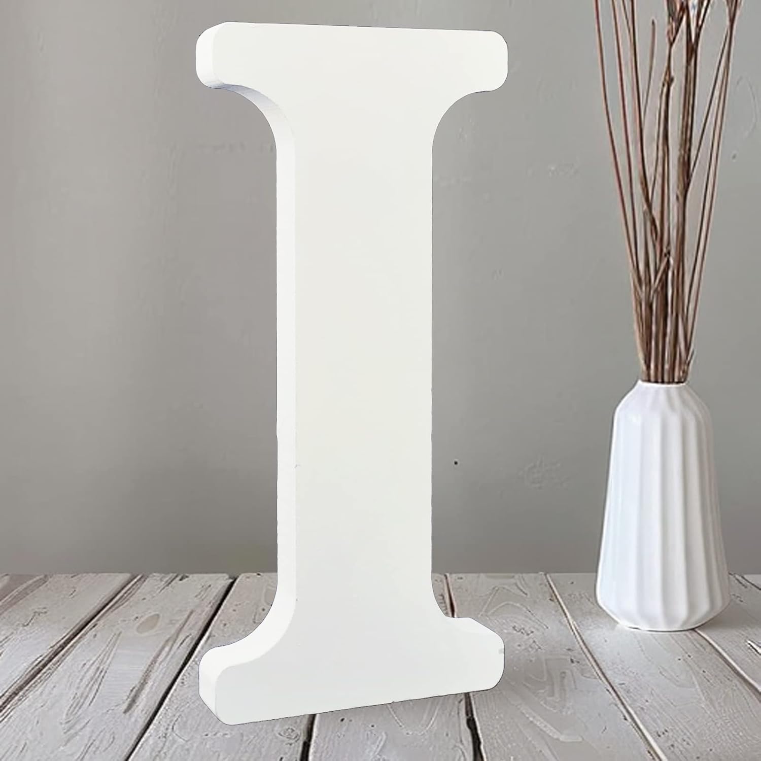 Amazon.com: AOCEAN 10 Inch White Big Wood Letters, Unfinished Wooden ...