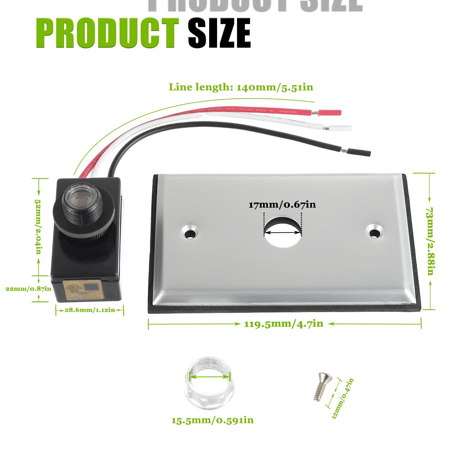 Snapklik.com : EPLZON Photocell Sensor For Outdoor Lights,120V-277V AC ...