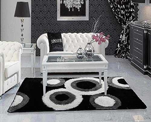 Buy Glamkart Polyester Rounds Design Shaggy Carpet (Multicolour, 3x5 Ft ...