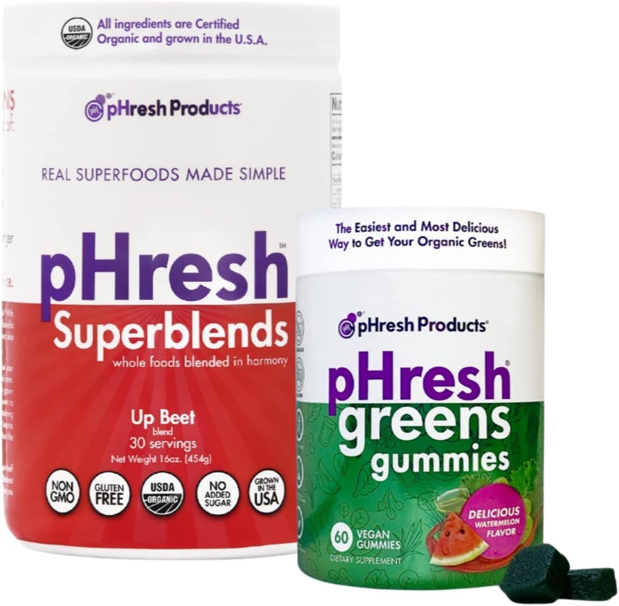 Amazon.com: pHresh Green Gummies & Up Beet Superblends Set -10x Greens ...