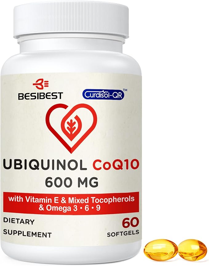 Amazon.com: Ubiquinol CoQ10-600mg-Softgel, forma activa de suplemento de ubiquinol Coq10 con ...