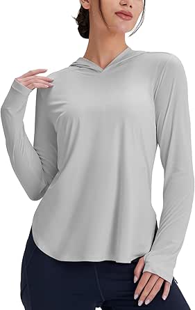 Amazon.com: Emlovm Women's UV Sun Protection Shirts with Hoodie UPF 50+ Long Sleeve Lightweight ...
