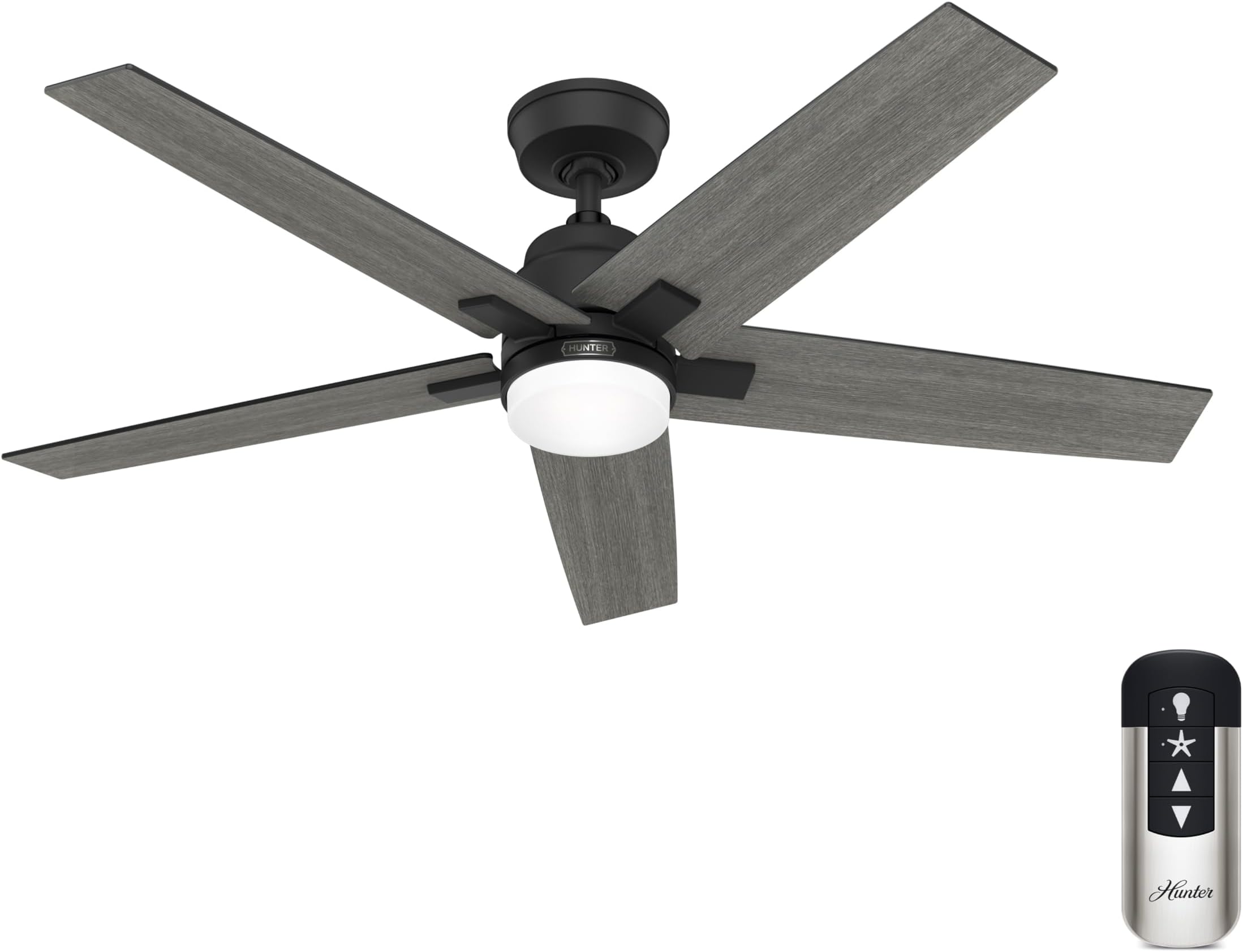 Amazon.com: Hunter Fan 52 inch Contemporary Matte Black Indoor Ceiling ...