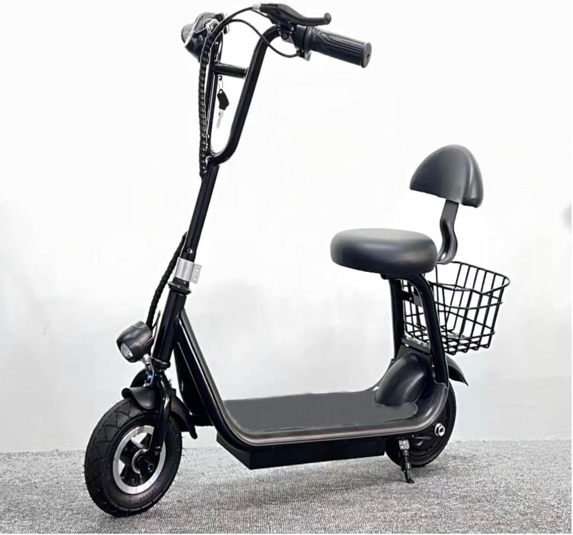 ALBADER Electric Kick Scooter With Rear Basket And Front Light ...
