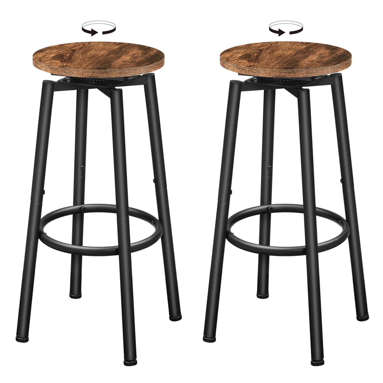 Amazon.com: HOOBRO Bar Stools, Swivel Bar Stools Set of 2, 24.9" Round ...
