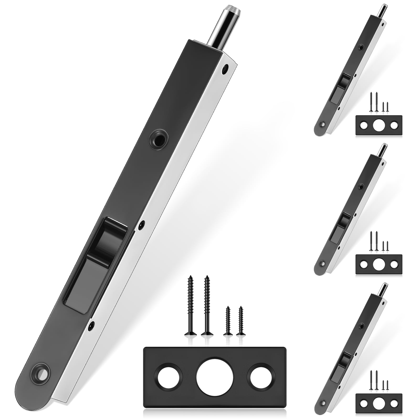 Hicarer 4 Pcs Flush Bolt for Double Door, 7 Inch French Door Latch ...