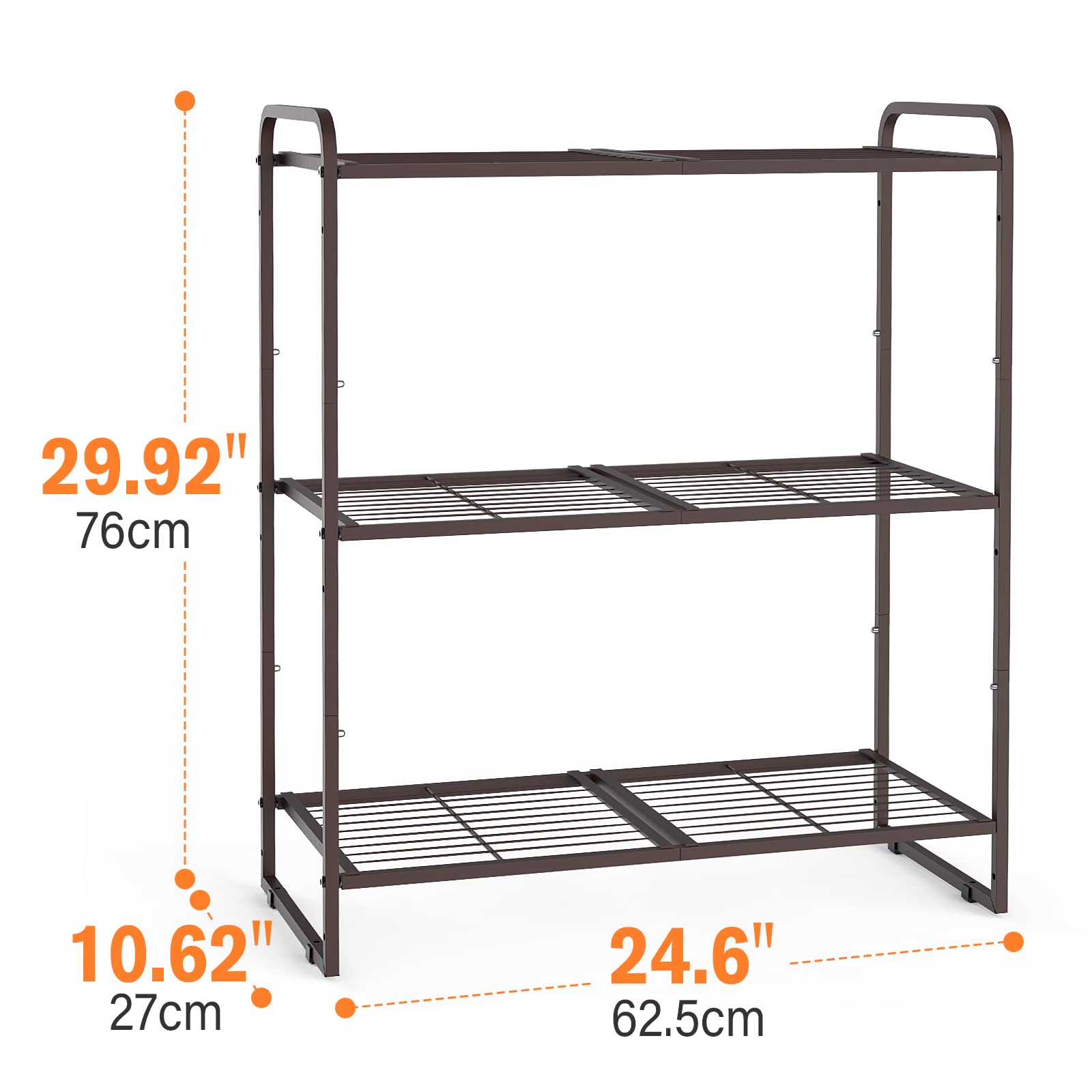 Simple Trending 3-Tier Stackable Wire Shelving Unit Storage Rack ...