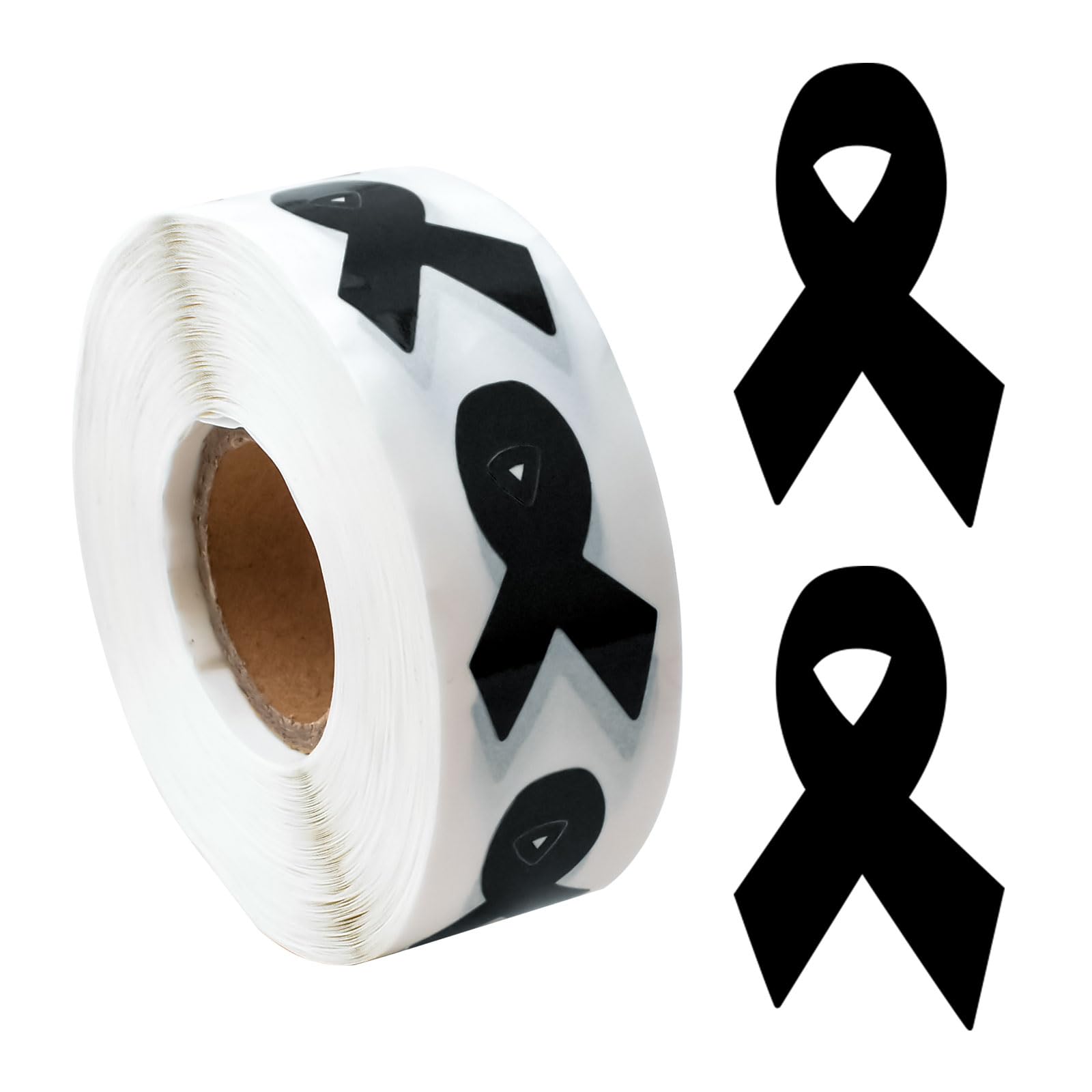 Snapklik.com : 0.75 1.28 Black Ribbon Awareness Sticker, 500 PCS Ribbon ...