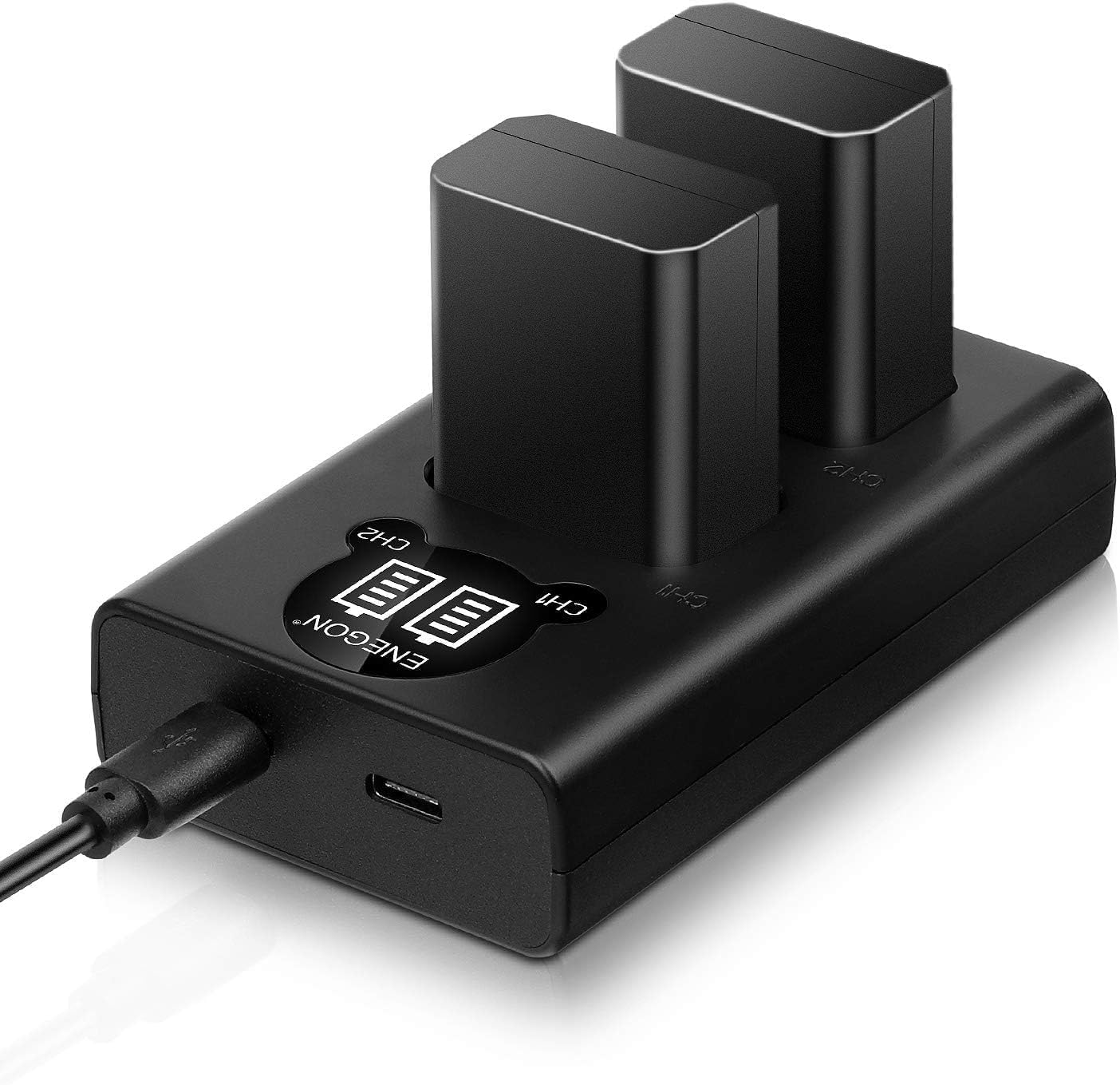 ENEGON NP-FZ100 Batería de Repuesto (Paquete de 2) y Smart LED Cargador Dual USB para Sony NP ...