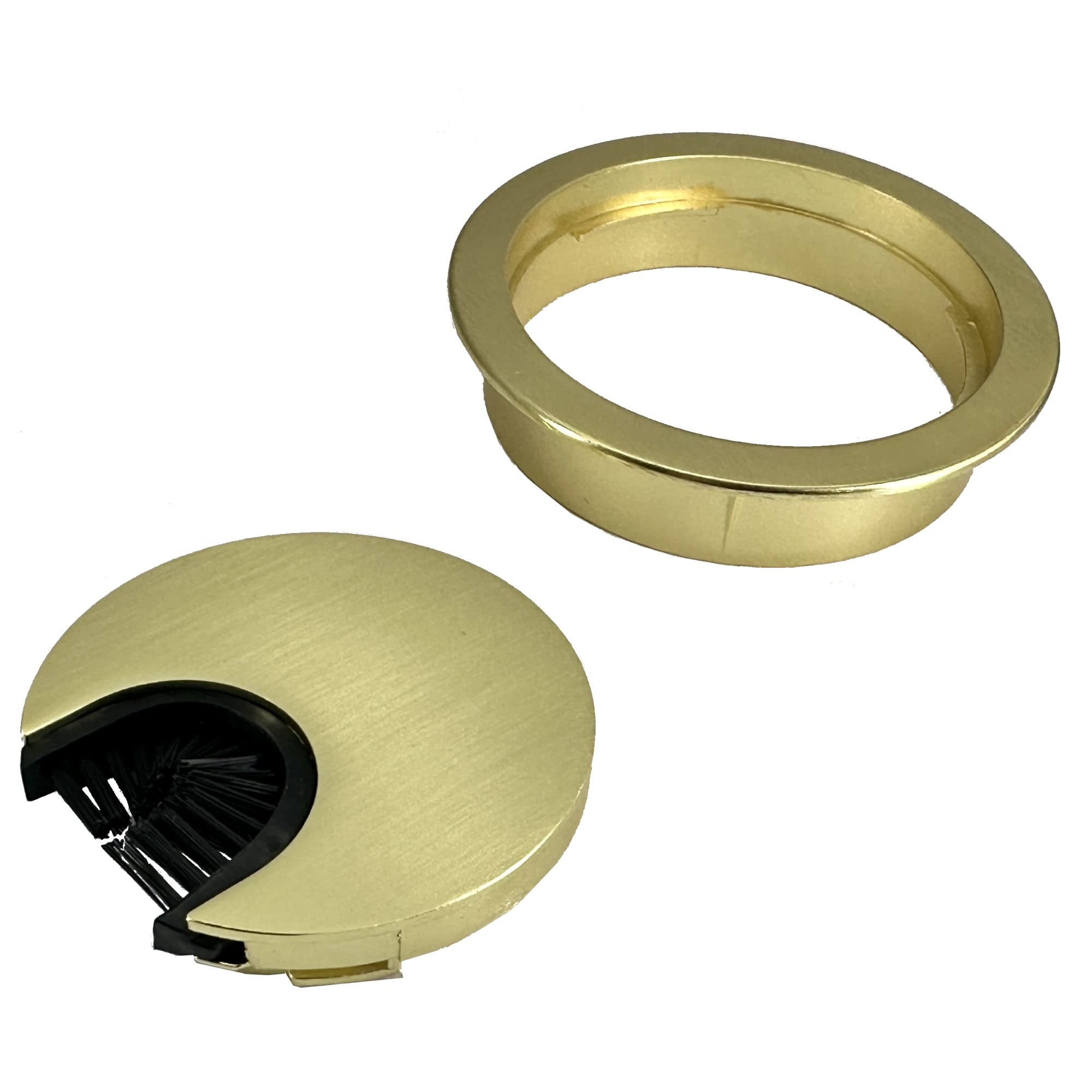 Snapklik.com : Satin Brass Metal Cable Grommet 2 Piece "Lock In" Feature