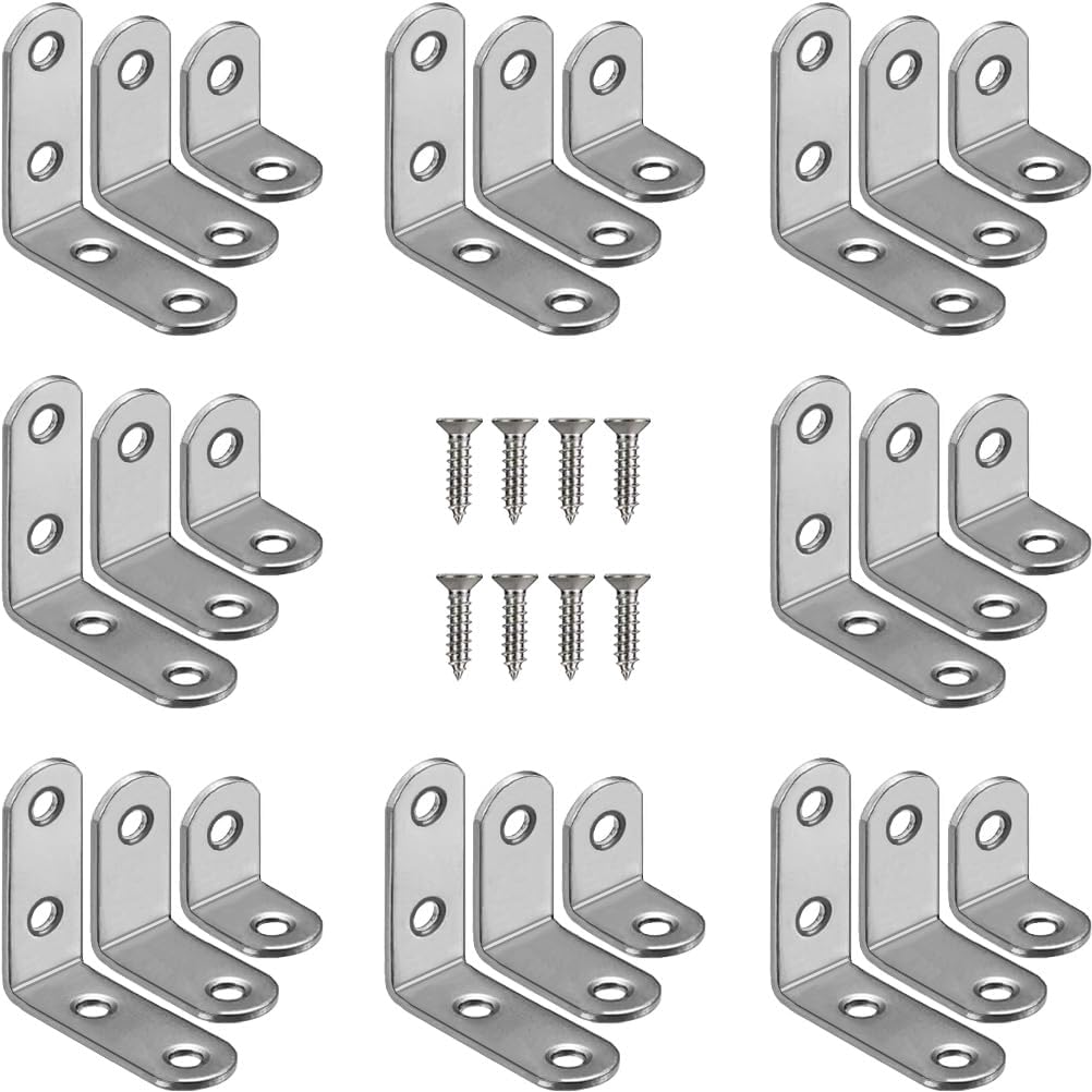 Amazon.com: 24Pcs L Bracket Corner Braces 20mm/30mm/40mm Stainless Steel Small Shelf Bracket for ...