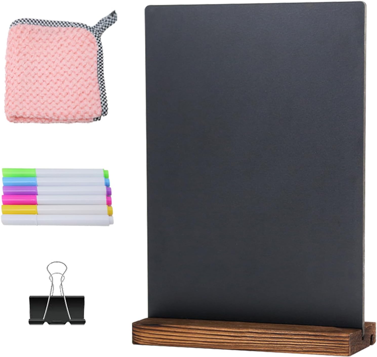 Amazon.com : JDEA Desk Chalkboard Wood Sign Double-Sided Chalkboard ...