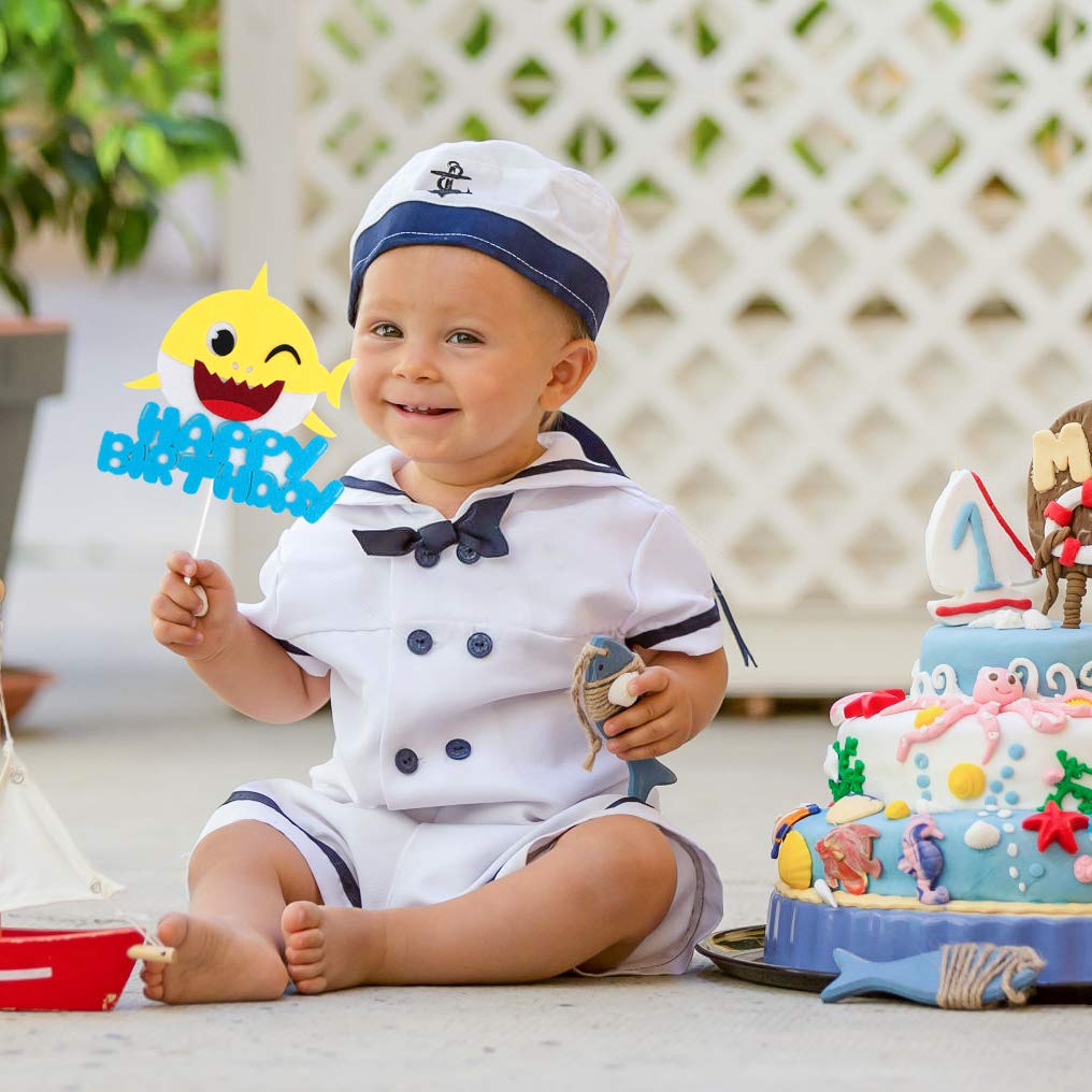 MALLMALL6 Shark Birthday Cake Topper Little Shark Inspired Cake Topper ...