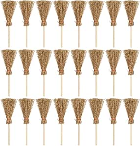 Amazon.com: COHEALI Mini Broomsticks Cinnamon Broomstick 24pcs ...
