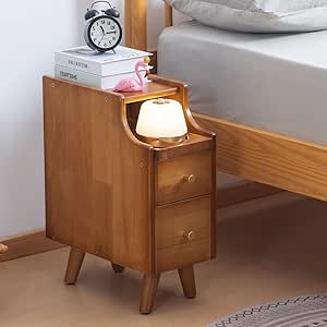 Amazon.com: SOBIBO Small Nightstand, Narrow Nightstand, Solid Slim Wood ...