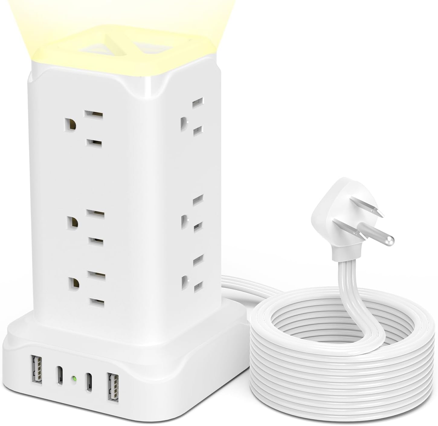Amazon.com: AnnTane Power Strip Tower with Night Light, Power Strip ...