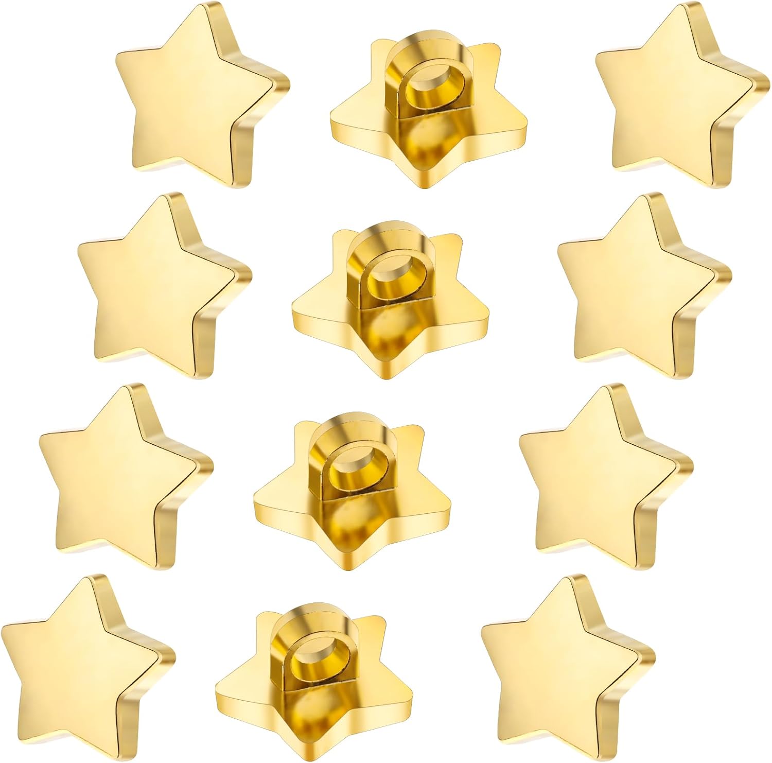 Amazon.com: Mabor 100Pcs Star Buttons Small Sewing Craft Gold Star ...