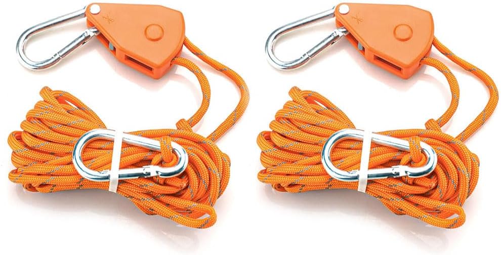 Amazon.com: 2-Pack Rope Ratchet Hanger Tie Down Tent Strap with Hooks ...