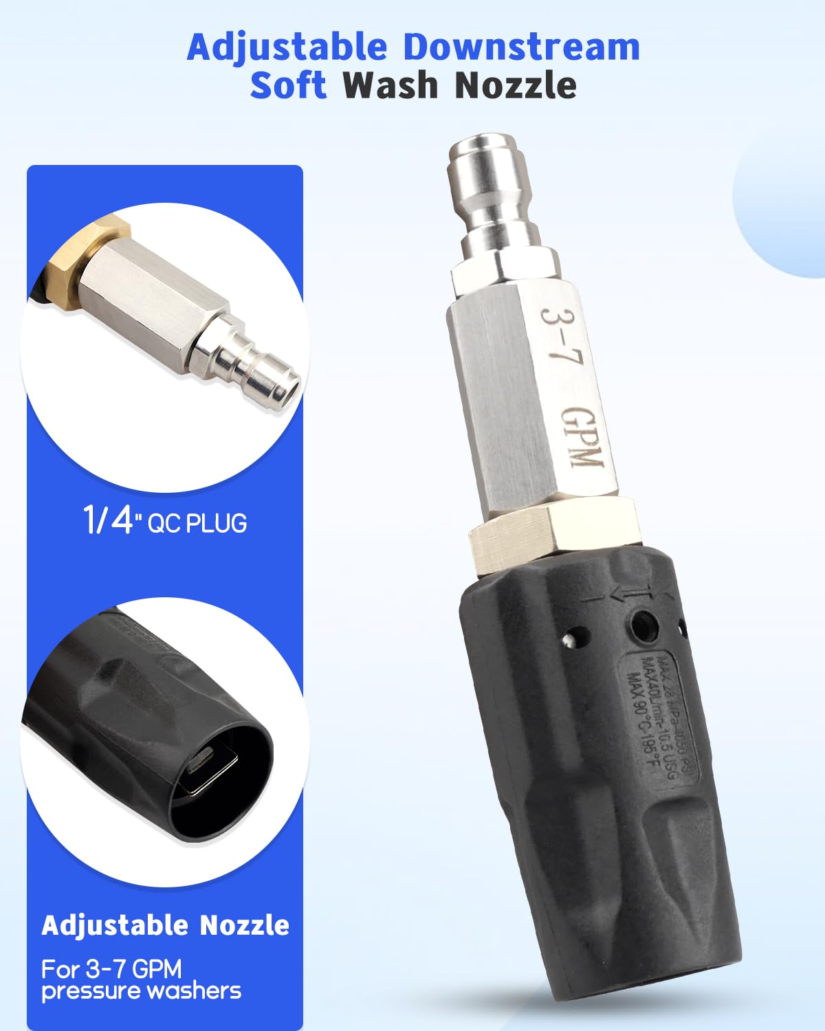 Snapklik.com : Nahntaipy Adjustable Downstream Soft Wash Nozzle Fits ...
