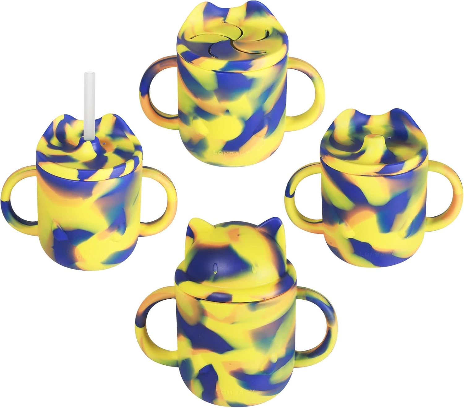 Amazon.com: LYASILGW Toddler Cups - 4 Pack 8oz Transition Silicone ...